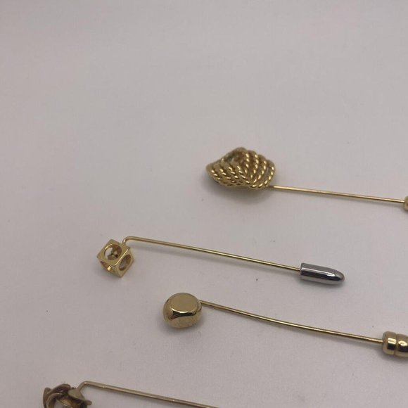 Jewelry | Lot Of 4 Gold Tone Vintage Modern Pins Stick Lapel Pins ...